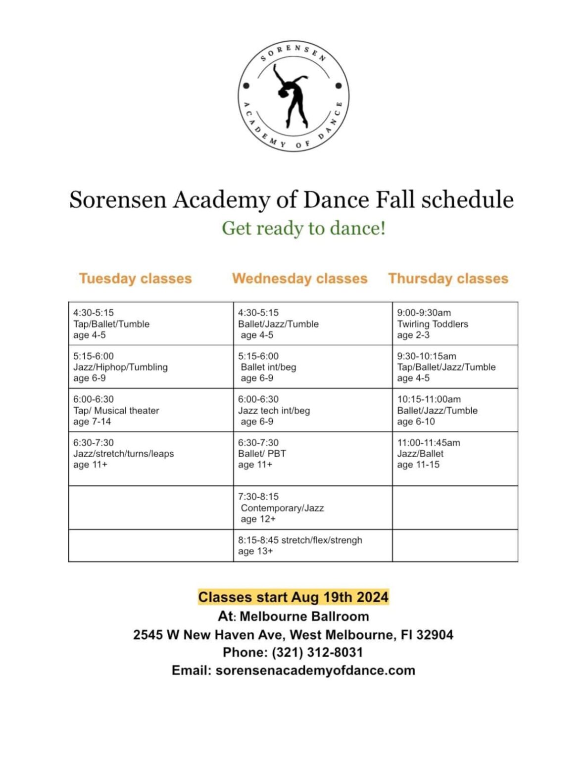 Ballet Classes - Melbourne Ballroom