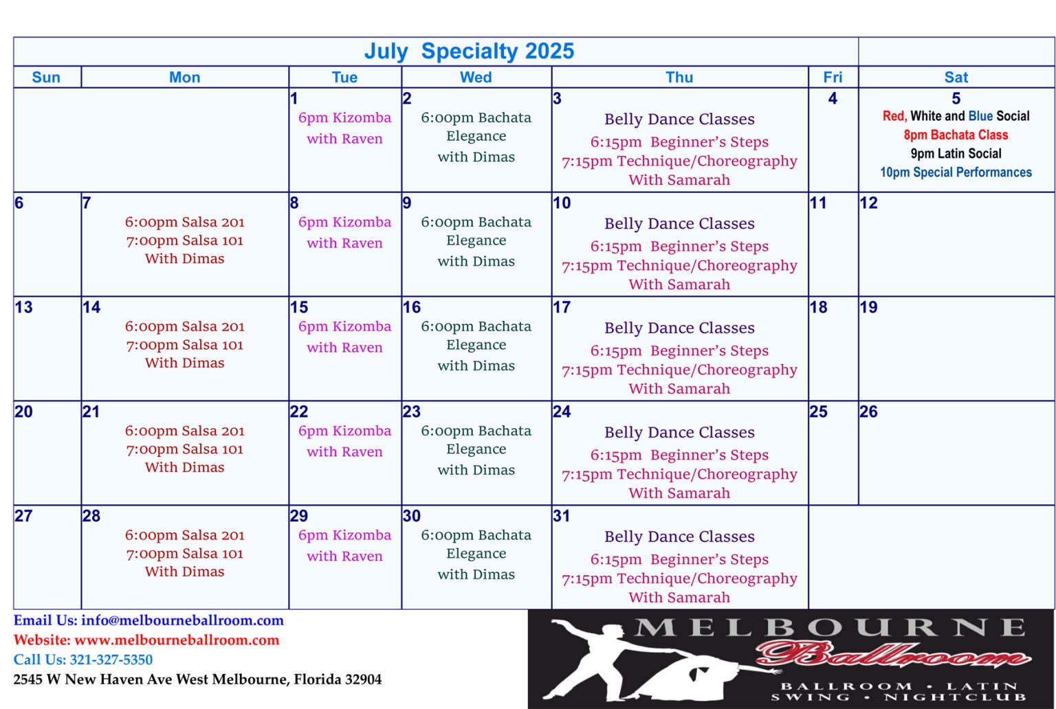 Calendar - Hit the dance floor and enjoy learning to dance